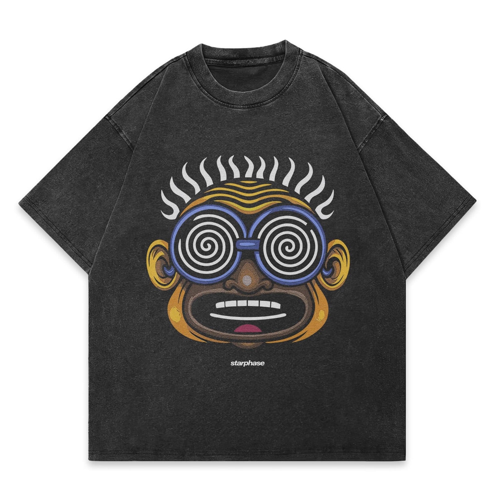 Hypno Vision Oversized Washed Graphic Tee – Starphase