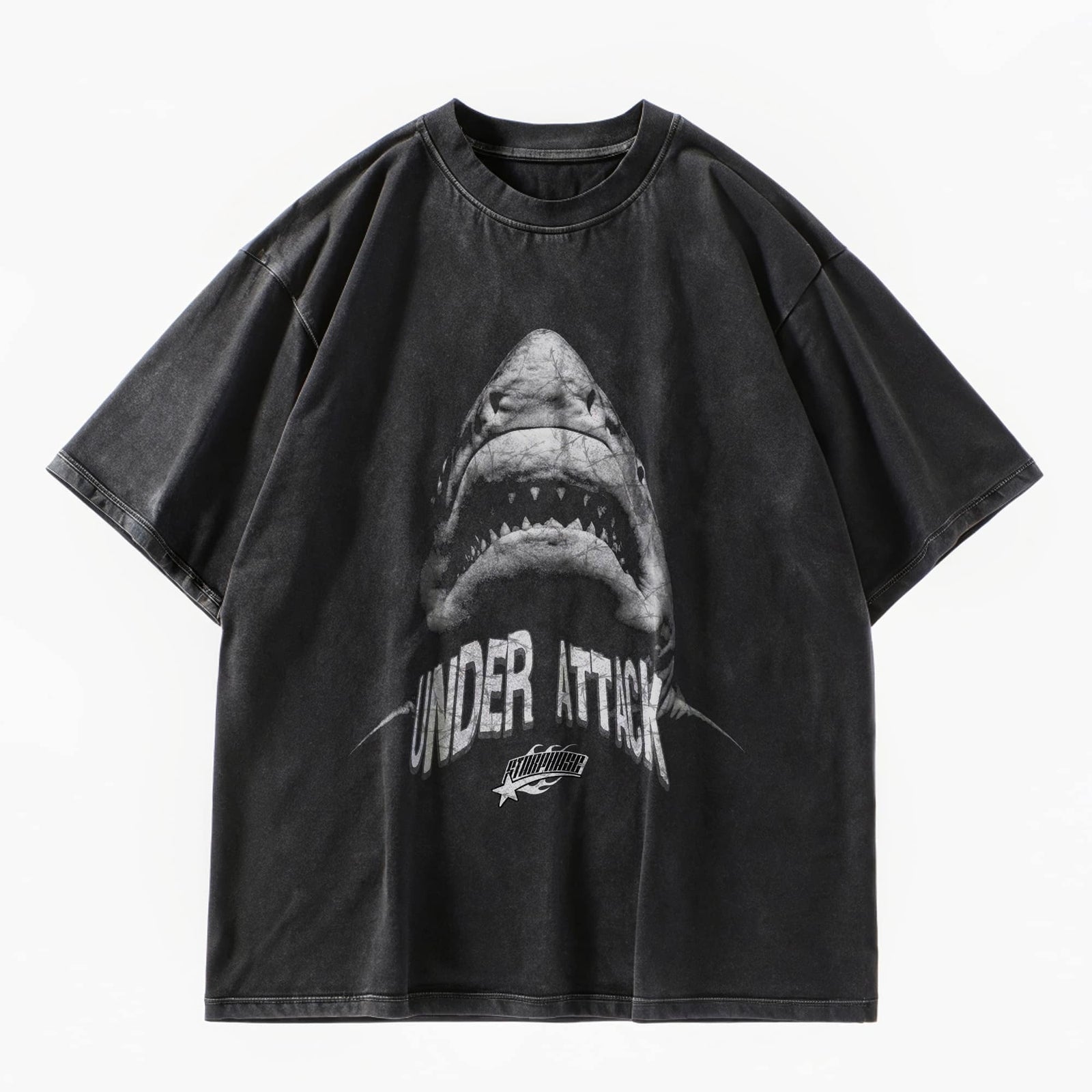 Shark Attack Distressed Oversized T-Shirt – Starphase